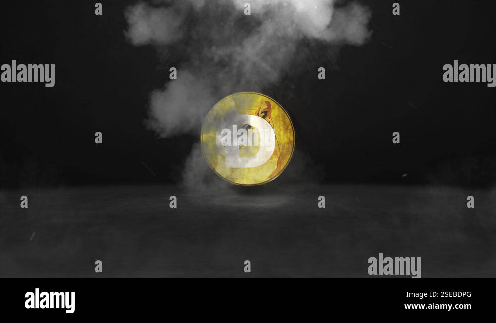 Dogecoin Cryptocurrency Realistic Smoke Logo Reveal ProRes 4k. Doge ...