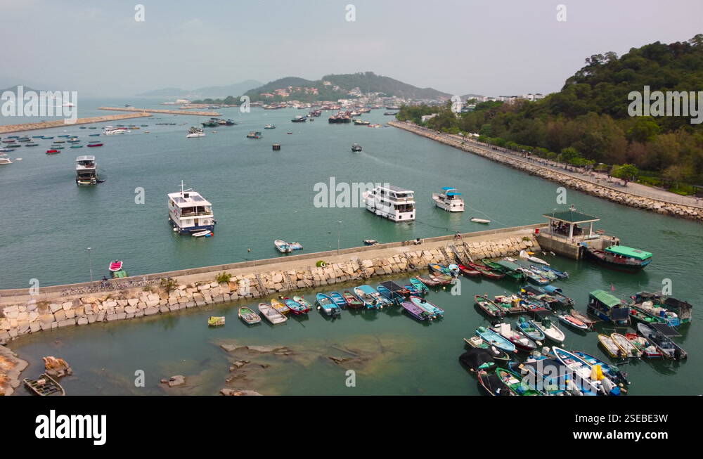 Drone Orbit Tracking Pier reveal Mountain from far. HD 4k footage of ...