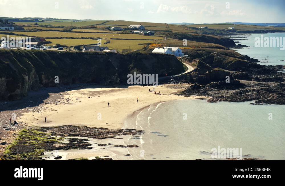 The beautiful beach of Church Bay on the Isle of Anglesey in North ...