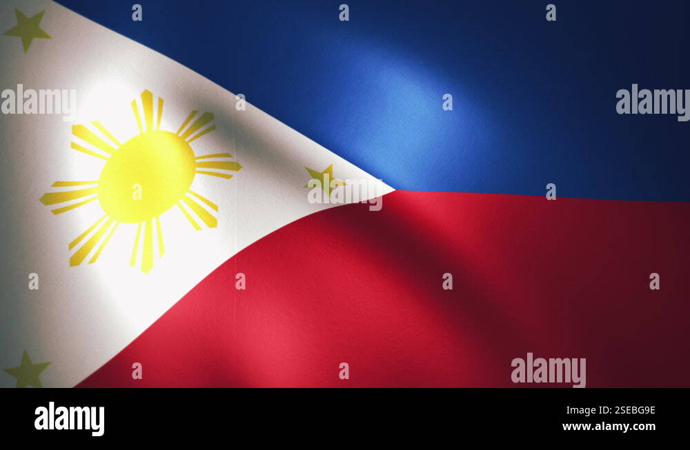 The National Flag of Philippines Flapping in the Wind (LOOP Stock Video ...