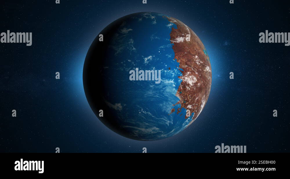 Pangaea or Pangea Earth Supercontinent in planet earth rotating Stock ...