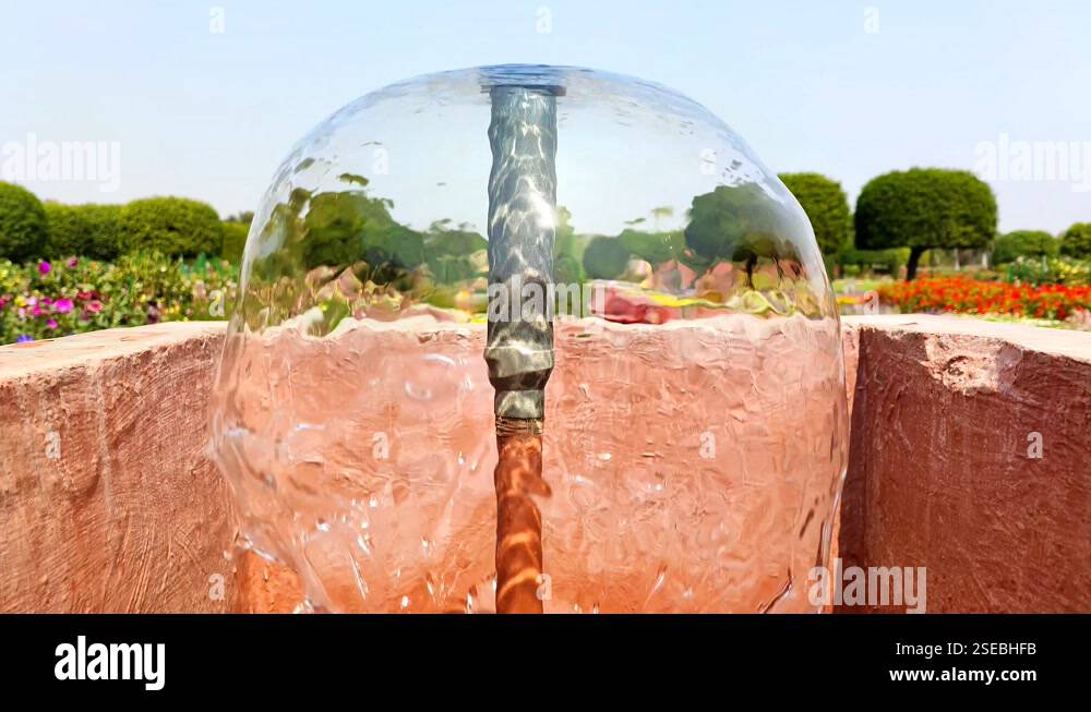 unique fountain With water flow in the Mughal garden Stock Video ...