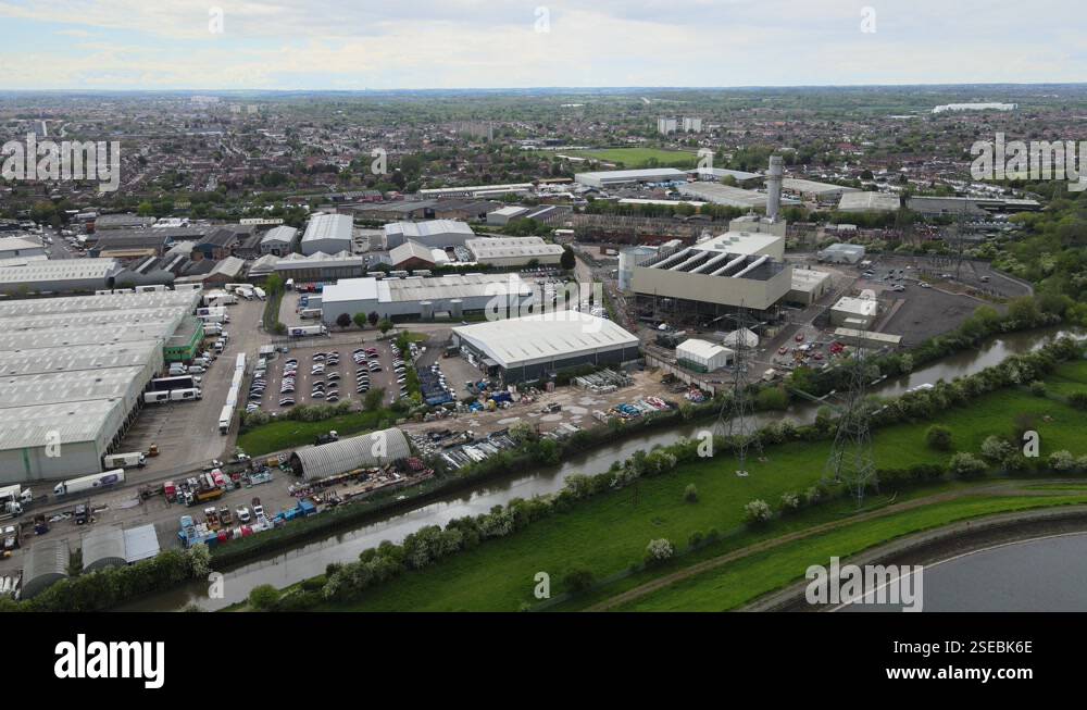 Enfield Power station, Brimsdown and town in background, UK Aerial ...