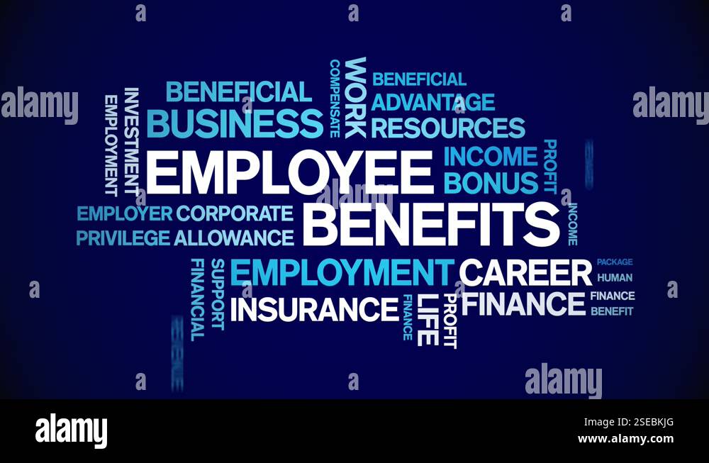 Employee Benefits animated word cloud,text animation typography ...