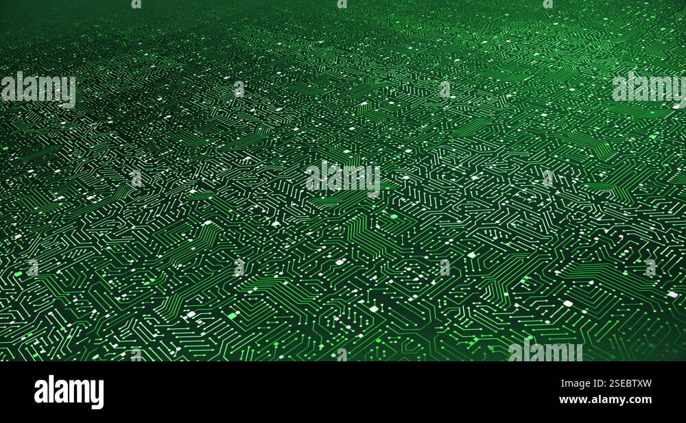 Artificial Intelligence Circuit Board. Transmitting High Speed Data. Loop Stock Video Footage ...