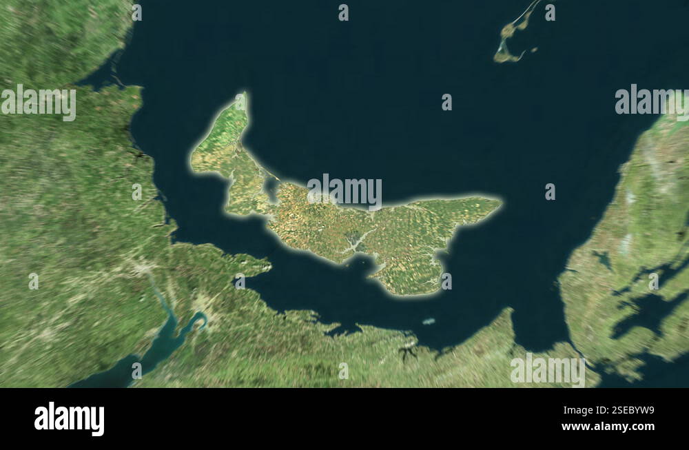 Prince Edward Island - Canada close-up - satellite. Preview. Glow ...