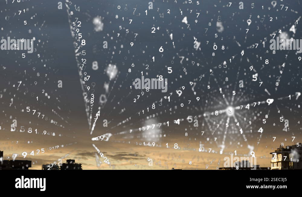 Animation of data processing over cityscape background Stock Video ...