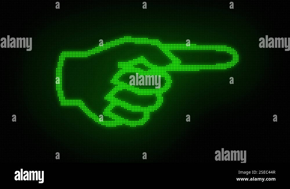 LED Hand with Finger Direction Sign on LED Pulsing Seamless Loops ...