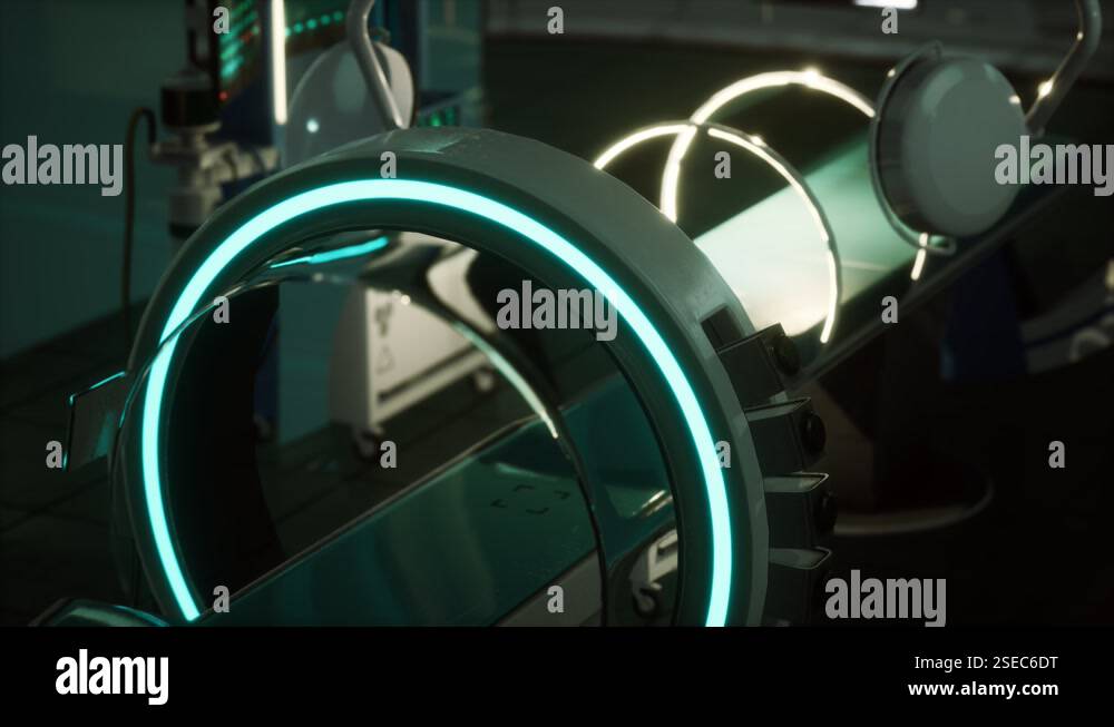 futuristic sci fi MRI Scanner medical equipments in hospital Stock ...