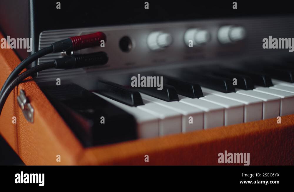 Close up of a rare vintage Fender Rhodes electric piano organ with keys ...
