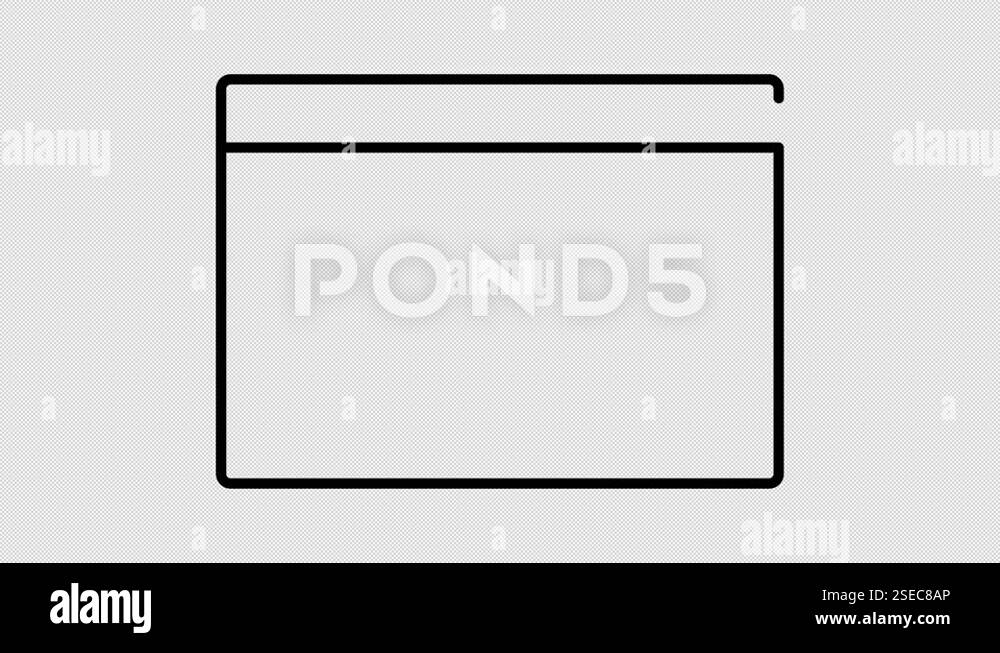 Browser window icon animation isolated on white alpha channel ...