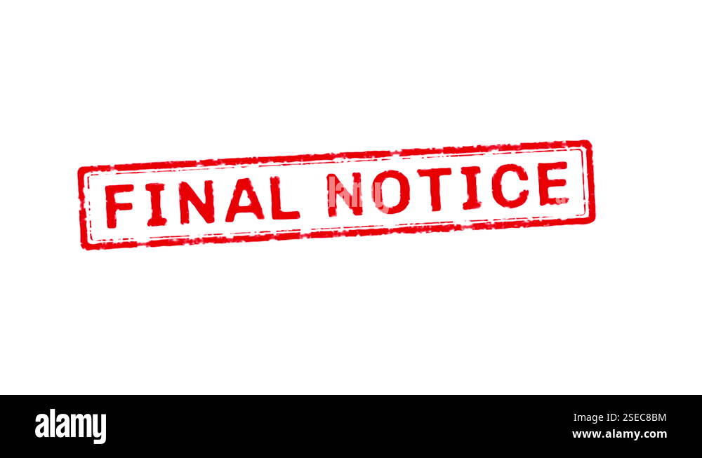 Final Notice Text Stamp effects Animation Stock Video Footage - Alamy