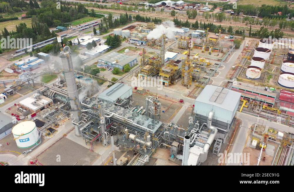 Shale oil refinery. Fuel factory. Oil processing. Methanol producing ...