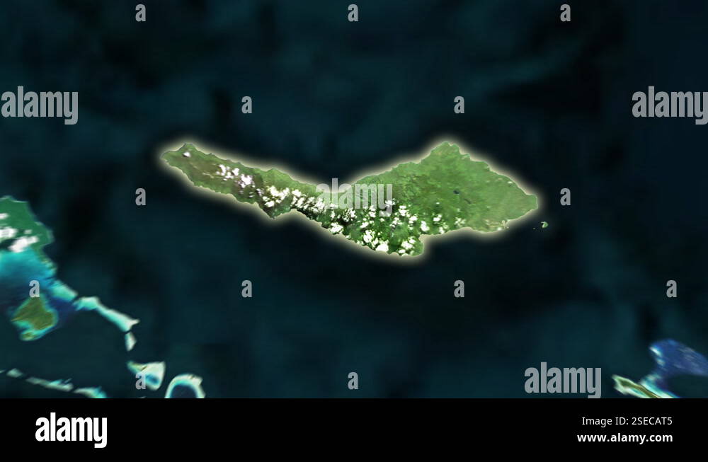 Misima Island - Papua New Guinea close-up - satellite. Preview. Glow ...