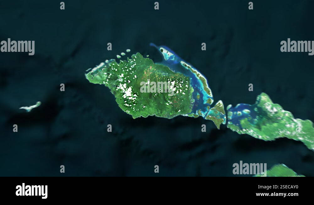 New Hanover Island - Papua New Guinea close-up - satellite. Preview ...