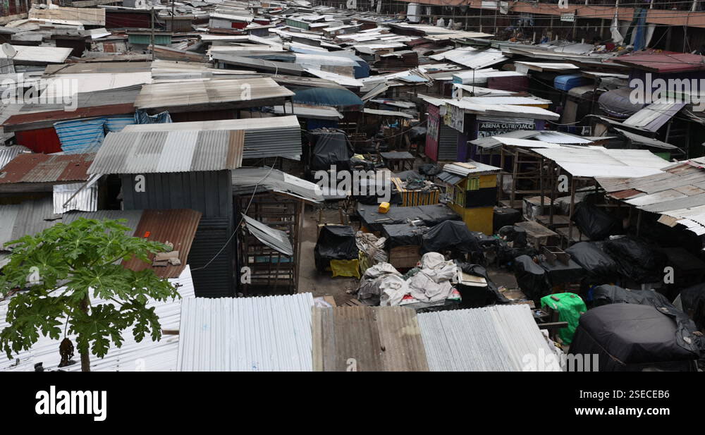 Slum Market alley city center tin sheds Kumasi Ghana 4K Stock Video ...