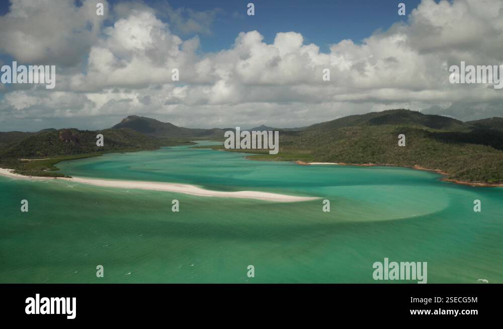 Stunning aerial view of Hill Inlet in Queensland, Australia Stock Video ...
