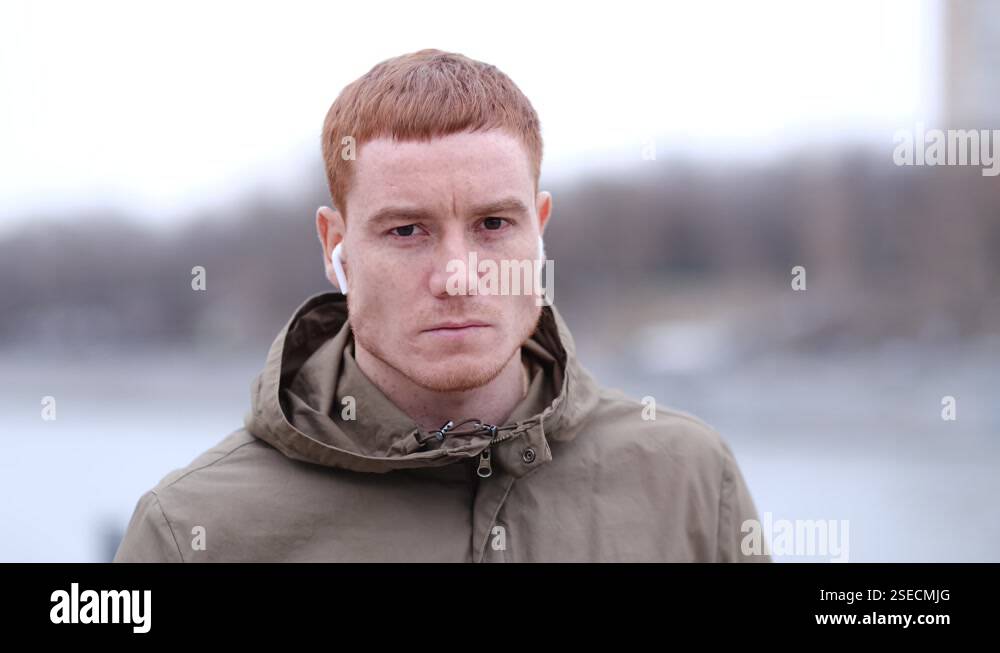 Handsome serious beauty male model closeup portrait, young guy in the ...