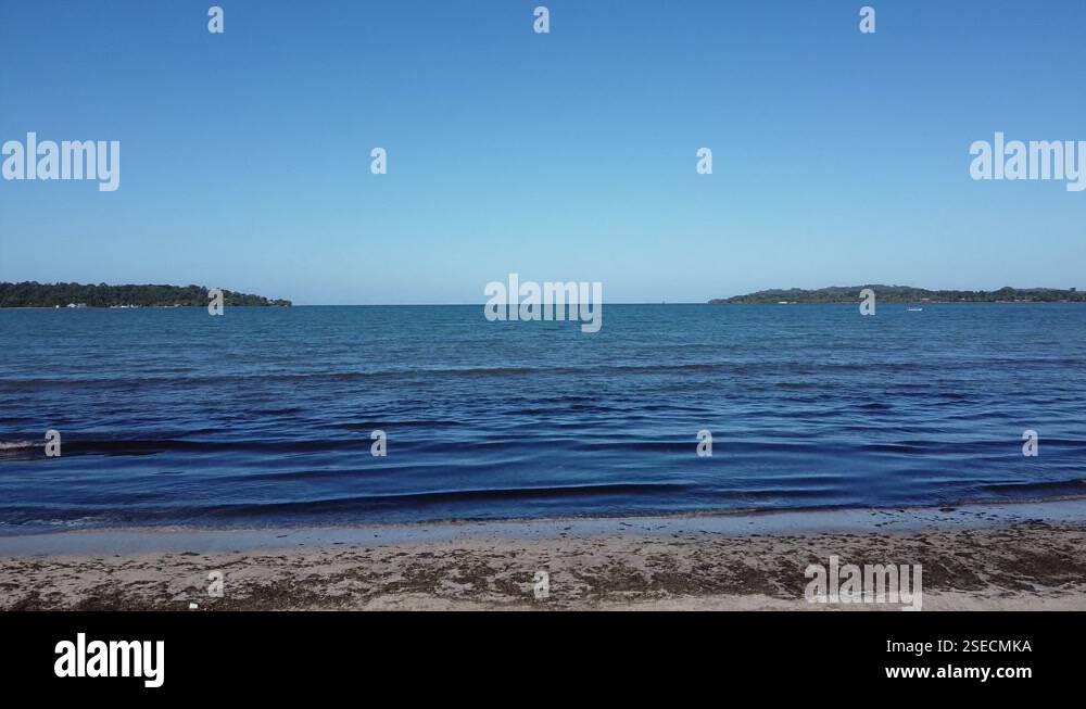 Proximity aerial: Bocas Del Toro sign at Playa Istmito beach, Panama ...