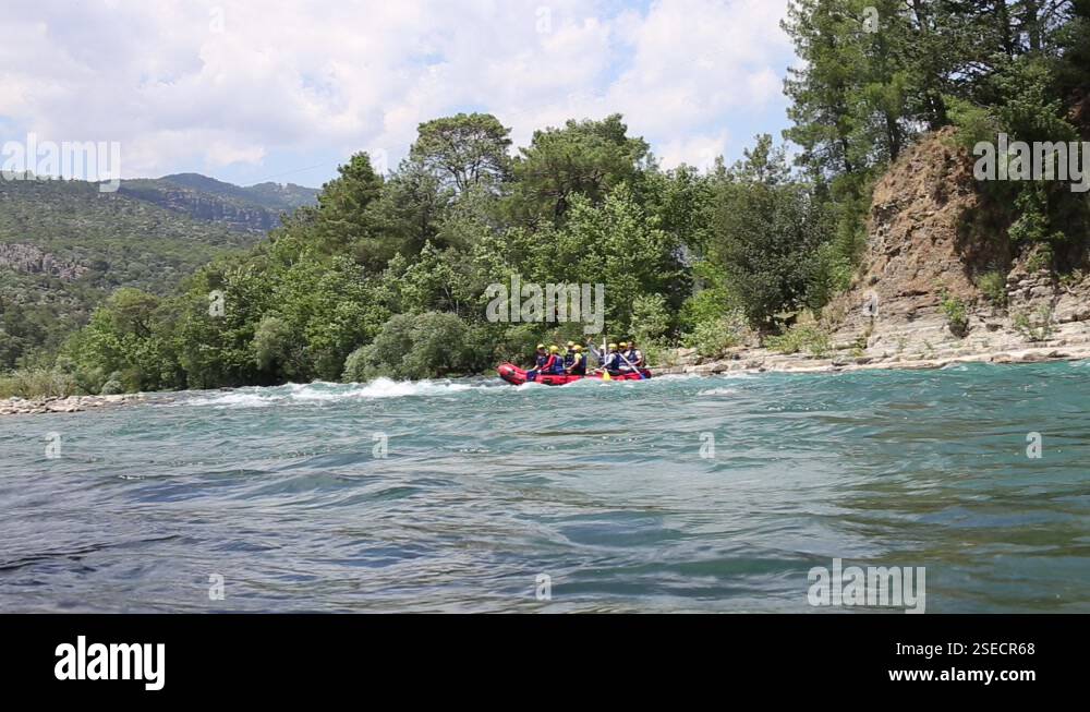 koprucay river , Turkey. Water rafting on the rapids in Koprulu kanyon ...