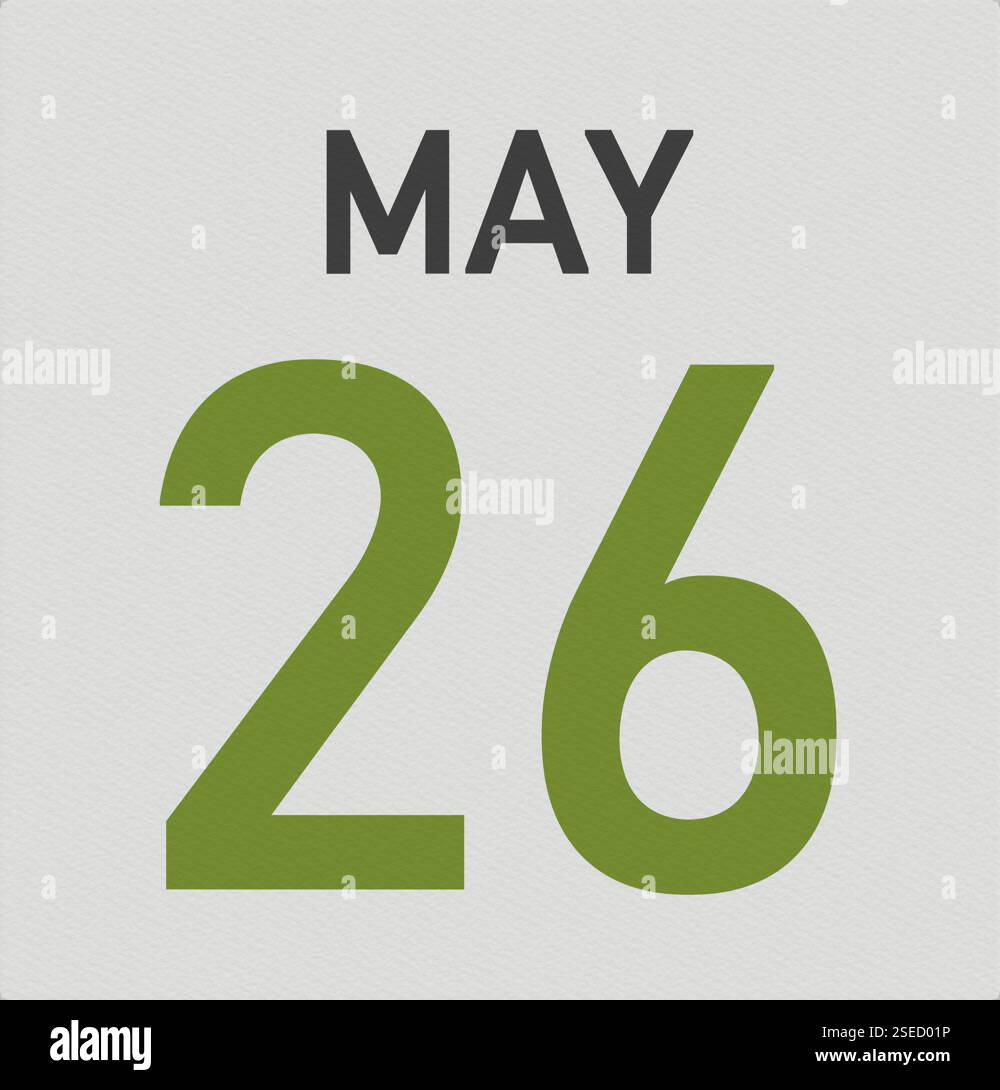 May 27 date behind crumpled paper page of a calendar, 3d animation ...