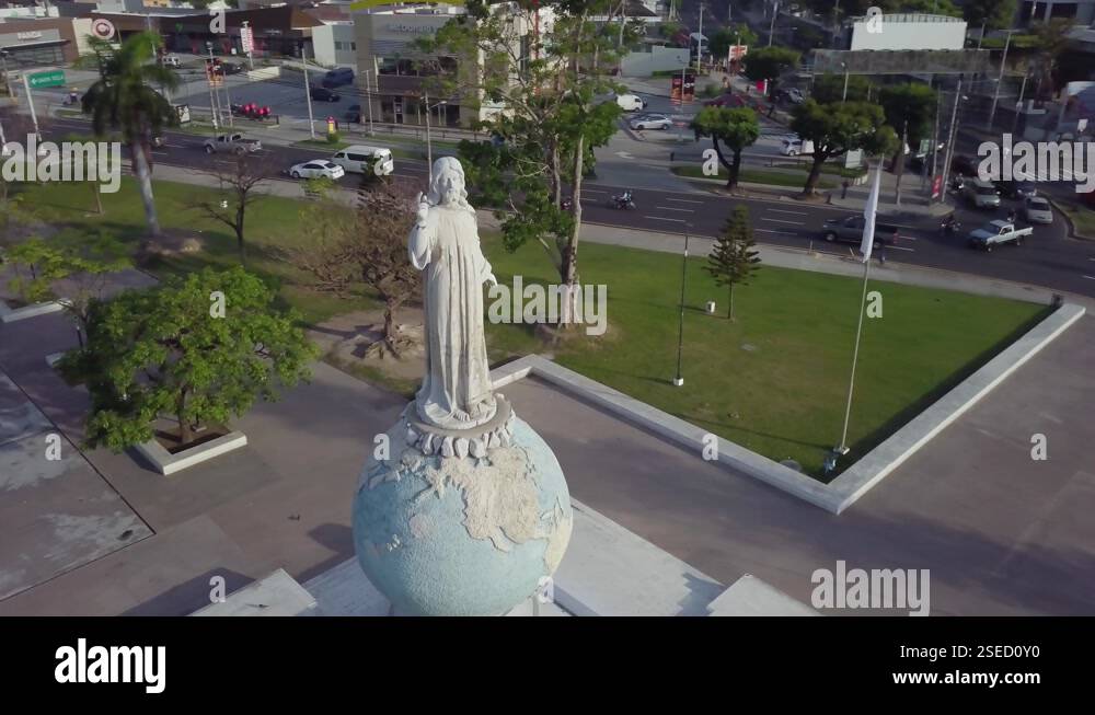 The monument of the Divine Savior of The World in the heart of the city ...