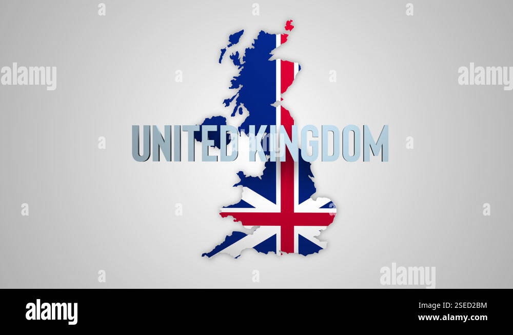 UK Map. Map of United Kingdom. UK on Flag. Animated 4k UK Map. European ...