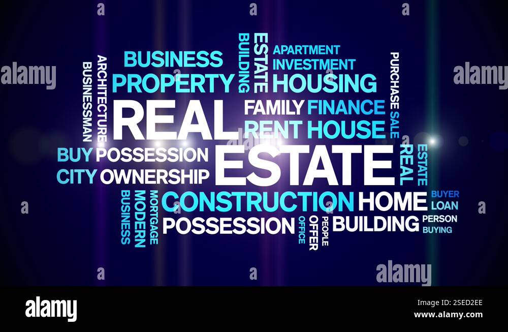 Real Estate animated word cloud,design tag animation typography ...