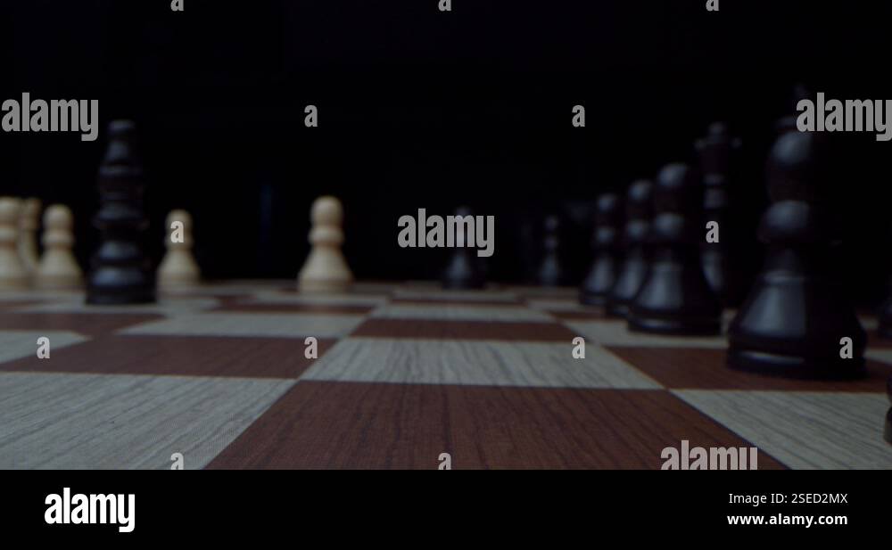 Game of chess. Super macro shooting of a chess game, one of the players ...