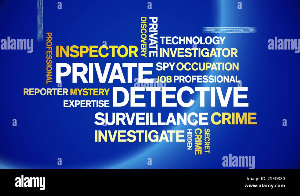 Private Detective animated word cloud,design animation typography ...