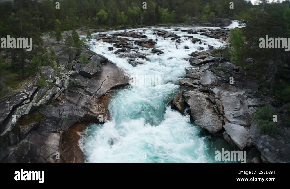 Mesmerizing sight - the powerful flow of wild water rushing in the ...