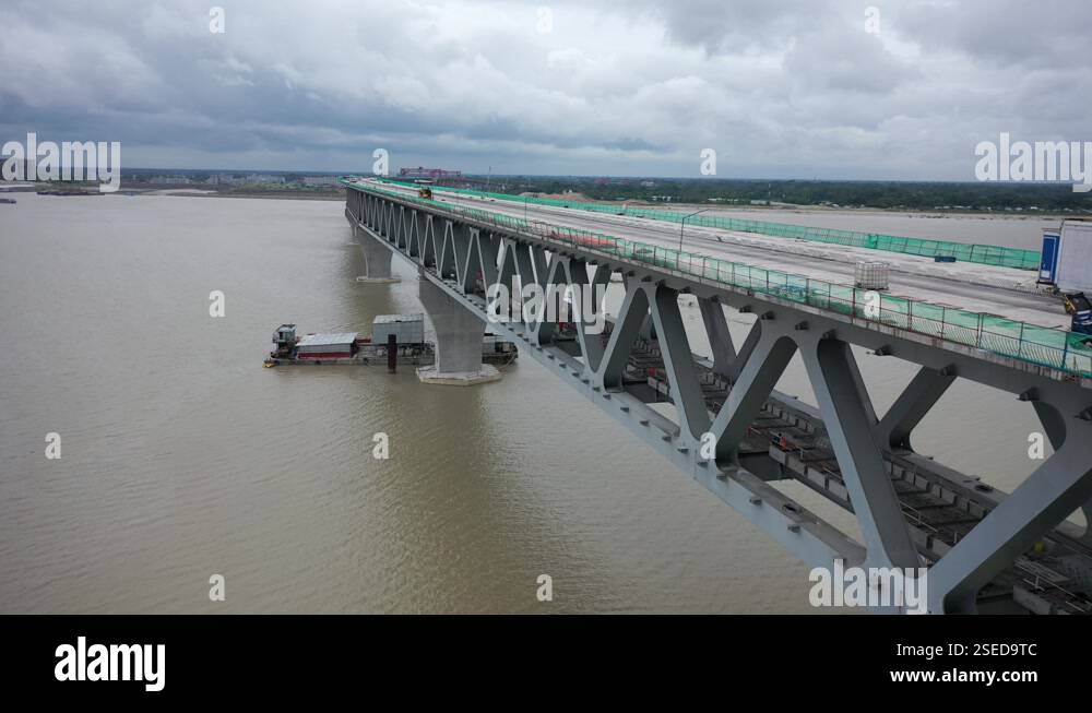 Aerial view of Padma bridge, Dhaka, Bangladesh Stock Video Footage - Alamy