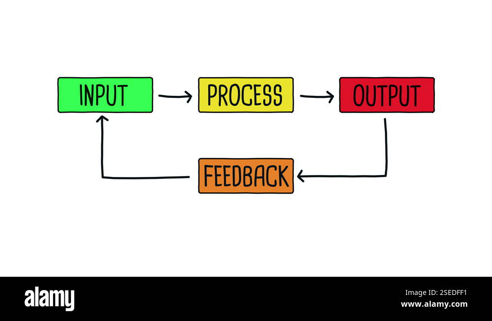 Input Process Output Feedback Diagram Animation for Technology and ...