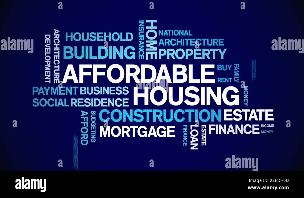 Affordable Housing animated word cloud,design animation kinetic ...