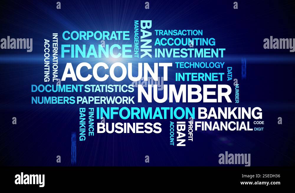 Account Number animated word cloud,design animation typography seamless ...