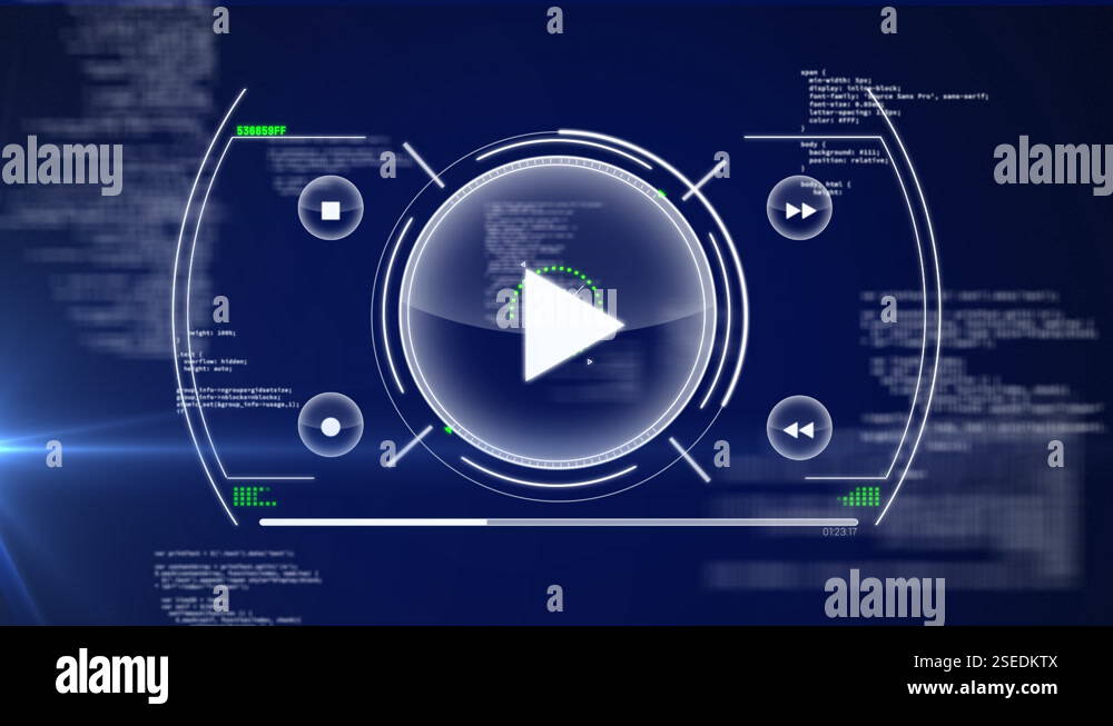 Animation of scope scanning with play button and data processing Stock ...