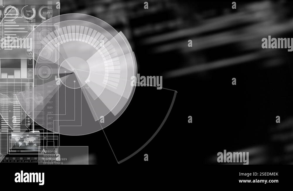 Animation of scope scanning and data processing Stock Video Footage - Alamy