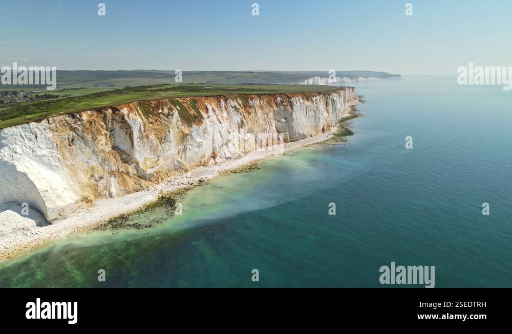 Seven Sisters, white cliffs iconic chalk cliff formation opposite ...
