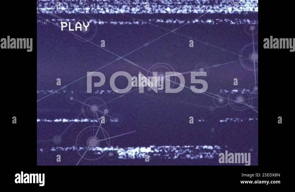 Animation of play digital interface on screen with network of ...
