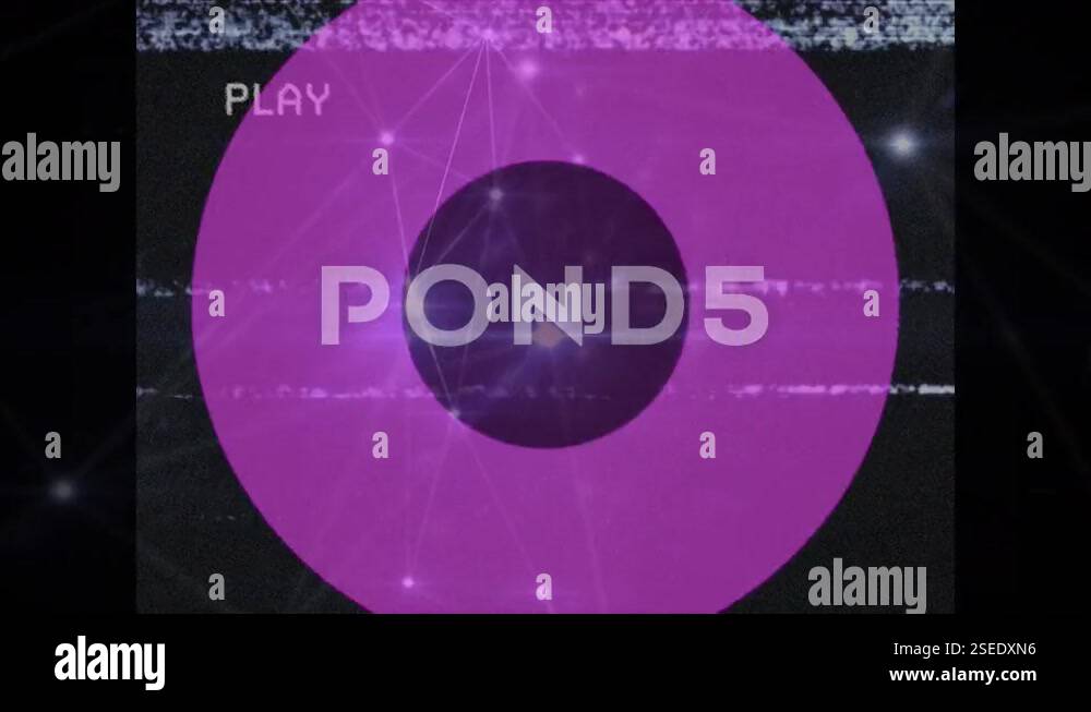 Animation of play digital interface on screen with scope scanning and ...
