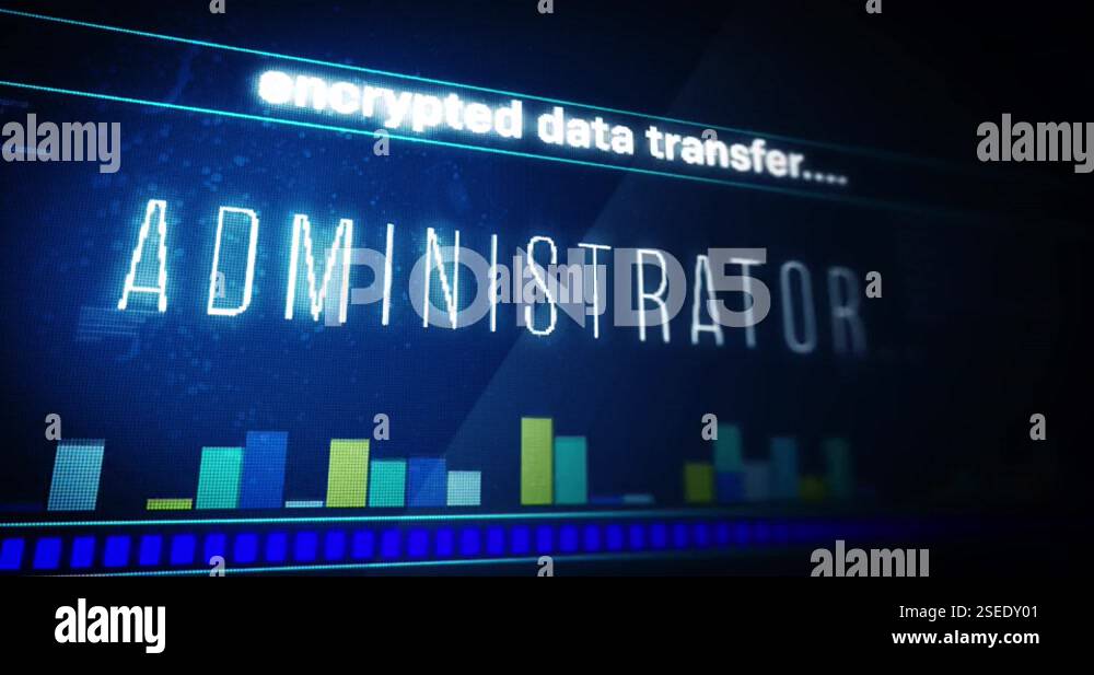 Animation of encrypted data transfer flashing digital interface Stock ...