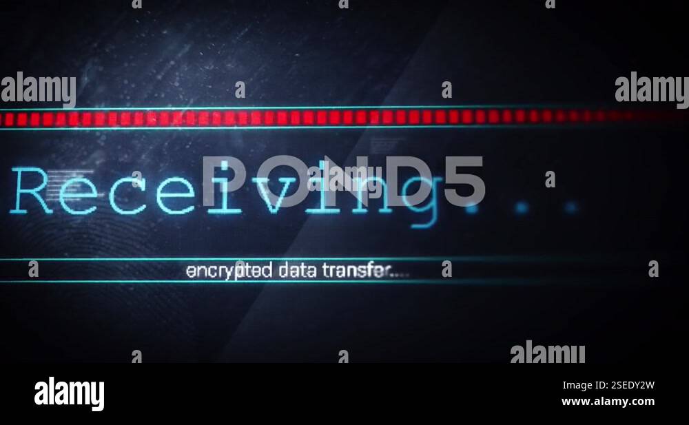 Animation of receiving text flickering digital interface on screen ...
