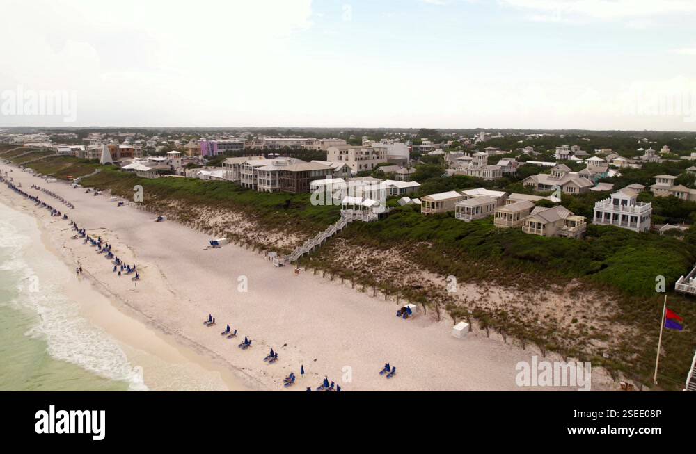 Aerial video Seaside Florida filming location of The Truman Show circa ...