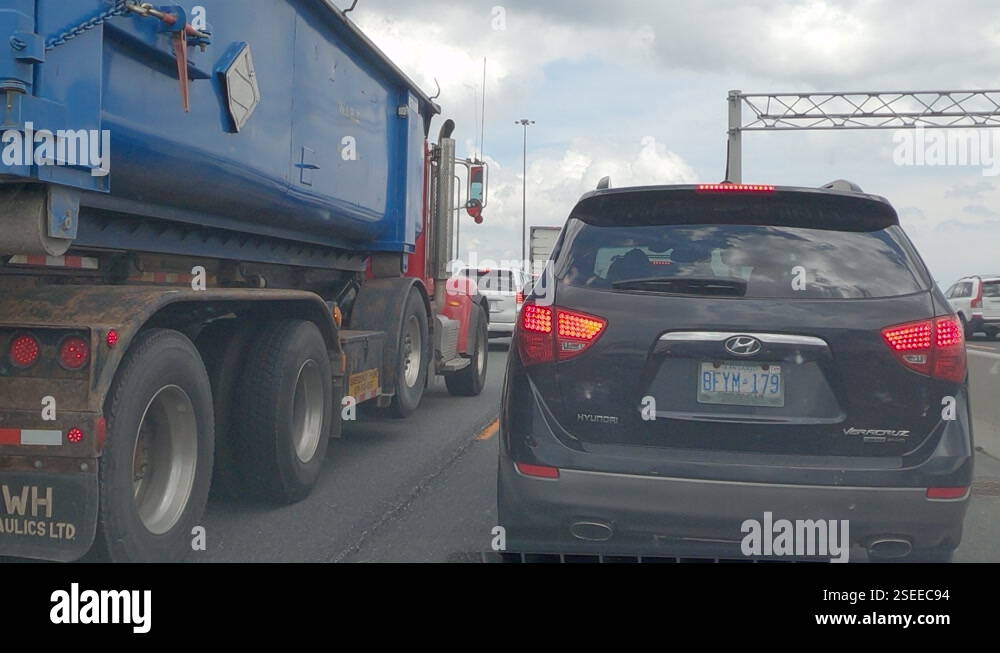Driving plate stuck in slow moving rush hour traffic gridlock on ...