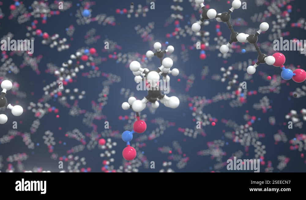 Amyl nitrite molecule. Conceptual molecular model. Chemical looping 3d ...
