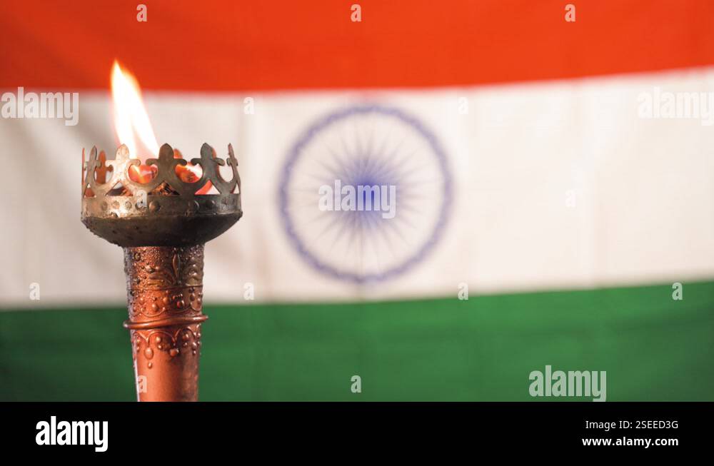 Olympic torch with background INDIA flag Stock Video Footage - Alamy