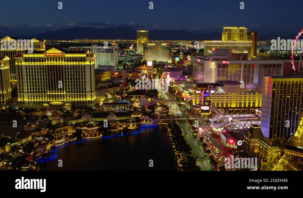 8K Shots of Bellagio fountain and strip from Cosmopolitan hotel Las ...