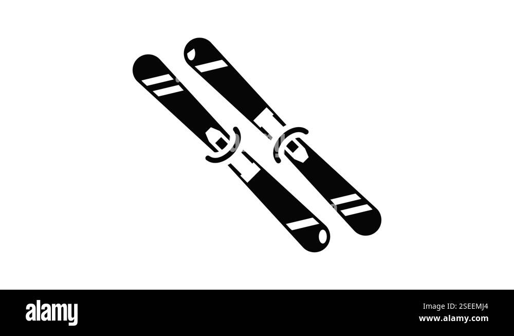 Skiing icon animation Stock Video Footage - Alamy