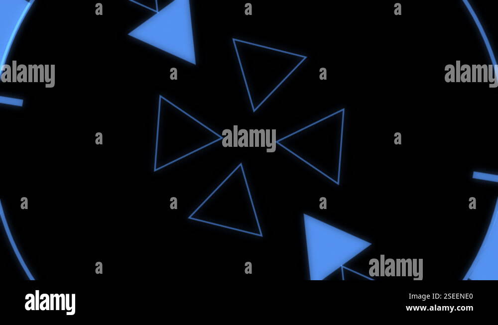 Circle Triangle VJ Loop Blue Blinking Core Animation Background Stock ...