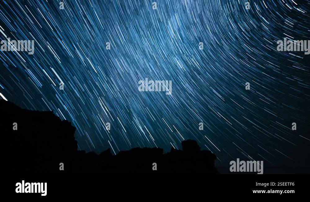 8K Startrails of Perseid Meteor Shower and Milky Way Galaxy Volcanic ...